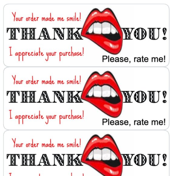 Office | Thank You Stickers Lip Gloss Labels Lips Kiss | Poshmark